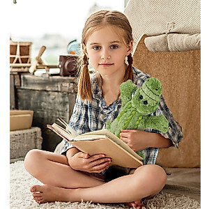 DolliBu Alligator Plush - Super Soft Stuffed Animal Alligator Toy, Cute Wild Life Green Plush Alligator, Adorable Huggers Plush Alligator Stuffed Toy for Baby, Kids, and Adults - 11.5 Inches