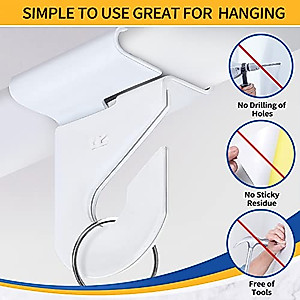 10 Pairs Drop Ceiling Hooks for Hanging,Suspended Track Ceiling Hanging Hooks,White Ceiling Tile Hooks,Classroom Ceiling Hooks,Hold up to 20 lbs, 1" W x 1½" H