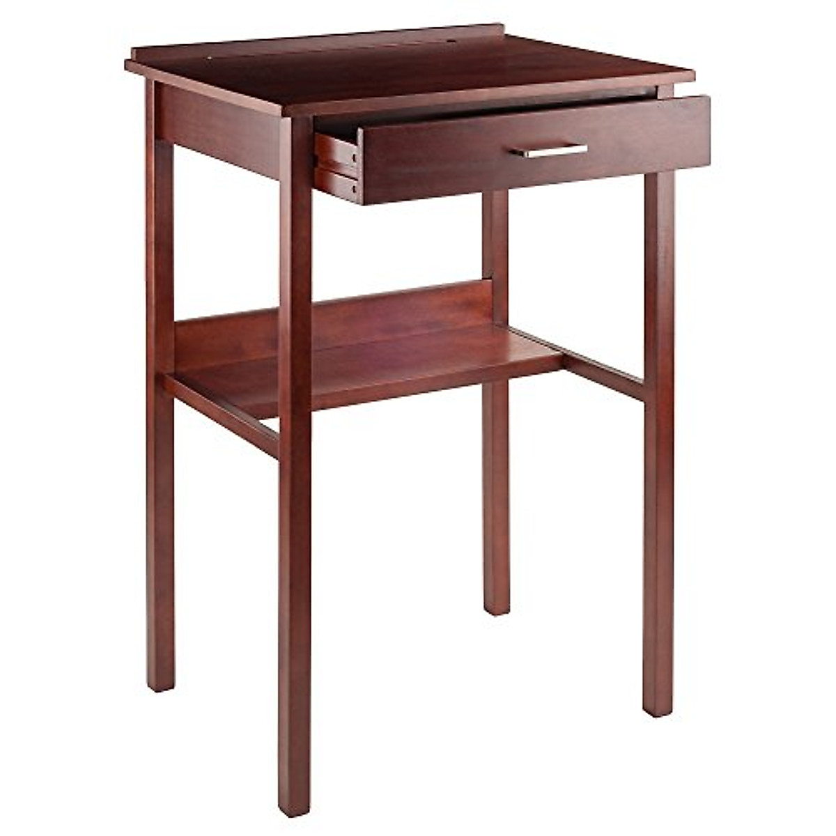 Winsome Ronald High Desk, Walnut, 27.95x21.73x41.89