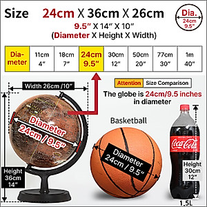 Mapsoft Explorer Mars Globe, 24cm/9.5", R-24, Red Planet, Mars Map, Mars Atlas, Mars Poster