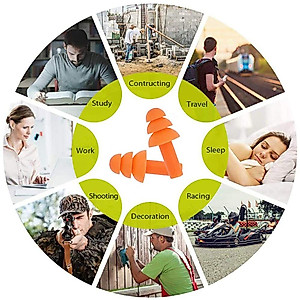 Silicone Ear Plugs for Sleeping,16 Pairs Soft Waterproof Noise Canceling Reduction Earplugs Waterproof Reusable Sound Blocking Earplugs for Concert,Swimming,Study,Loud Noise,Snoring (Dark)