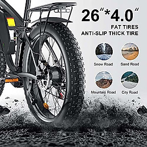 ikidsislands 2000W Electric Bike for Adults, Fat Tire Mountain Ebike, 35 MPH 48V 22.4AH AWD Ebikes, Dual Motor E Bikes for Men & Women (Black/Black)