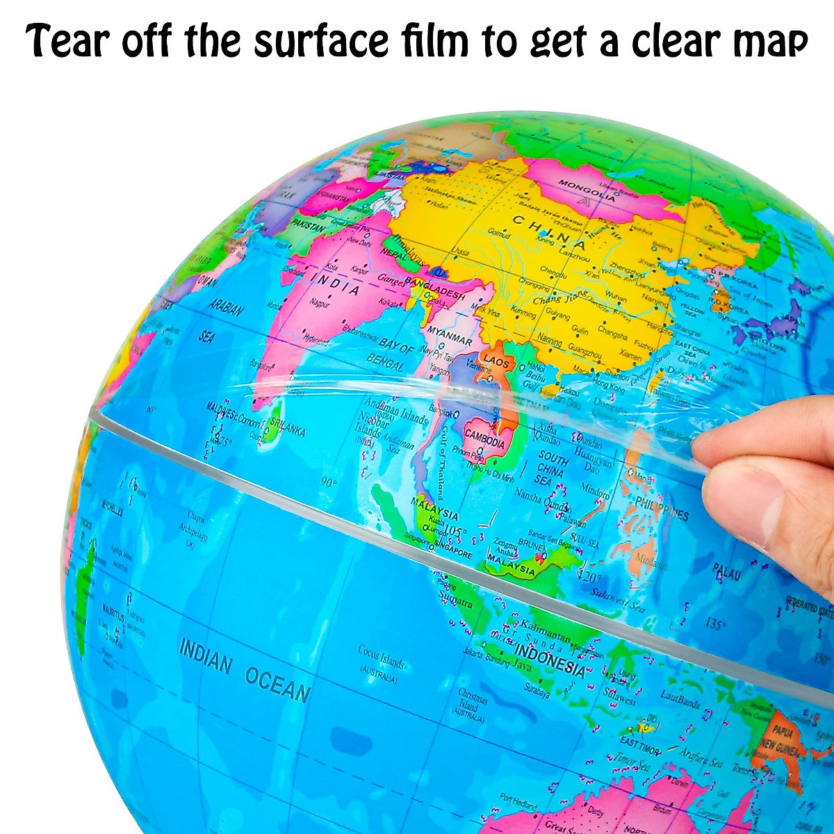 Wizdar 10'' World Globe for Kids Learning, DIY Assemble Educational Rotating World Map Globes Large Size Decorative Earth Children Globe for Classroom Geography Teaching, Desk and Office Decoration