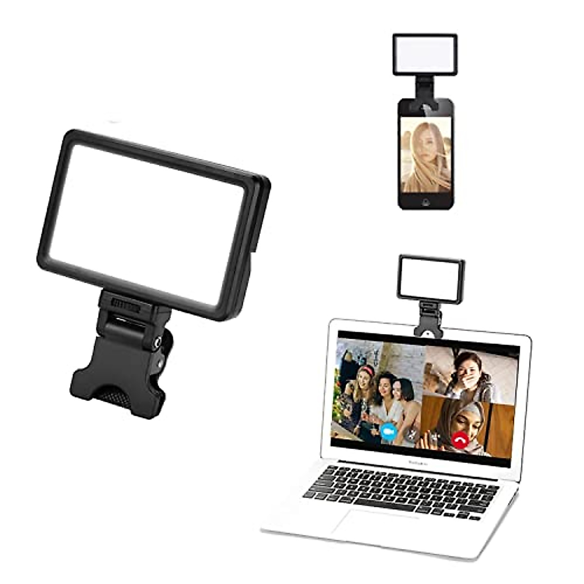King Ma Selfie Light for Video Conferencing Lighting, LED Video Clip Light Portable Phone Ring Light Streaming Filming Light for YouTube, Zoom Meetings, TikTok Live Streaming, Makeup