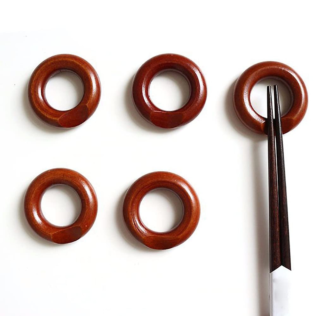 4 Pcs Wooden Chopsticks Rests Round Chopsticks Stand Fork Knife Spoon Holder Dinner Table Decoration