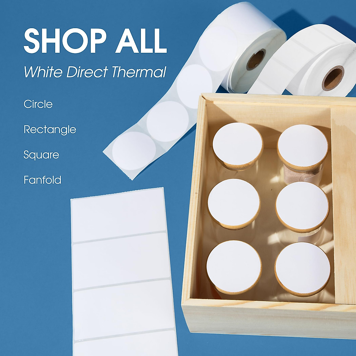 2.25" X 1.25” Direct Thermal Labels, Perforated Barcode Address Labels, Compatible with Rollo & Zebra Desktop Printers - 10 Rolls, 1000/Roll