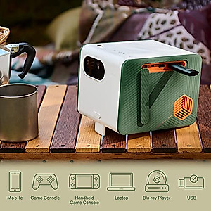 BenQ GS50 1080p Wireless Outdoor Projector | Extra Bass Bluetooth Speaker | IPX2 Splash & Drop Resistant | WiFi | Android TV | Chromecast & AirPlay | Auto Focus | 2D Keystone | HDMI | USB-C | PD 45W