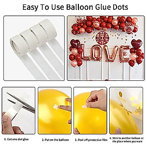 Balloon Arch Kit 12 Rolls Balloon Arch Strip 98.4 Feet Balloon Garland Tape Strip 600 Balloon Dots Glue Balloon Tape and Glue Point for Birthday Party Wedding Baby Shower Arts DIY Balloon Decoration