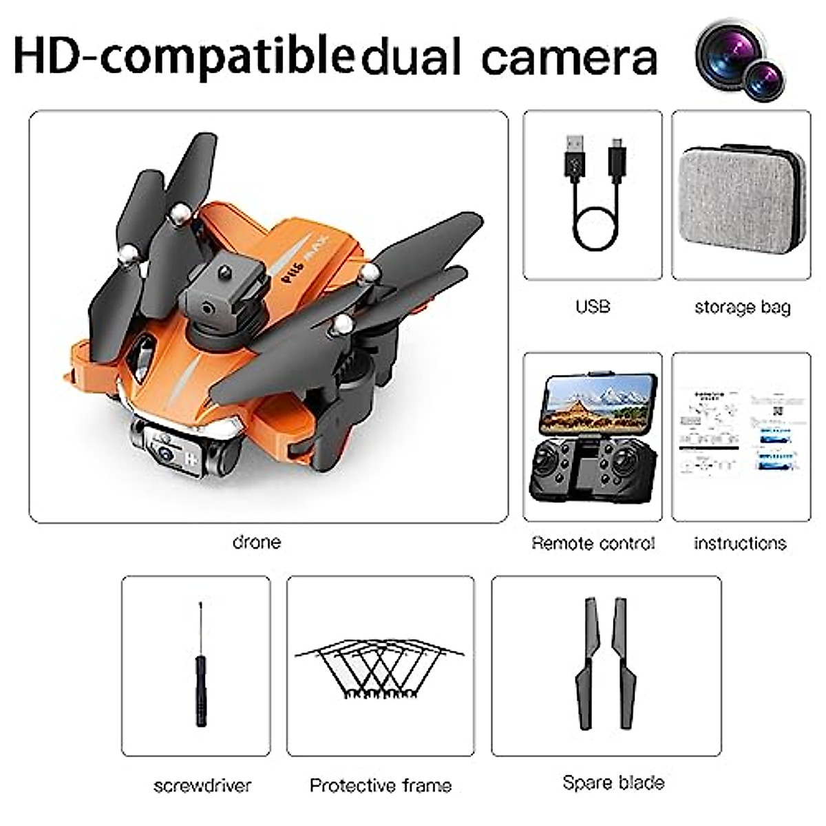 Lopeceal Mini Drone with 8K Dual Camera for Kids and Adults, GPS Remote Control Drone - Brushless Motor 5G WiFi 360° Obstacle Avoidance Foldable Quadcopter Headless Mode and One Key Take-Off/Land Or