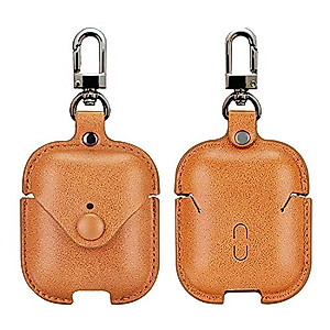 MODOS LOGICOS Charging Case Cover for Air Pods 1/2, Leather Case with Secure Snap-Fastener Compatible with Apple AirPods 1/2 Generation Charging Case - Yellow
