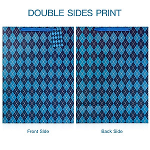 16.5&quot; Gift Bags for Men, Boys, Father&#039;s Day - Extra Large Gift Bags with Greeting Card, Tag, Tissue Paper - 2 Pack