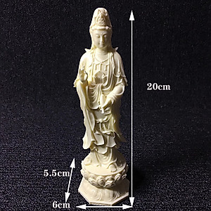 zunibo Amitabha Buddha Statue,White Buddha Statue,Set of 3 Kuanyin-Amitabha-Ksitigarbha Buddha Statue|Home Office Decor Sculpture Figurines(Ivory Fruit)