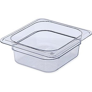 Carlisle FoodService Products 3068307 Plastic Food Pan, 1/6 Size, 2.5 Inches Deep, Clear