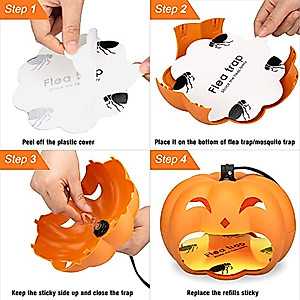 Flea Trap Refills,Discs Replacement Sticky Glue Pads Fits Most Models Flea Bed Bug Traps for Inside Your Home,Non-Toxic Odorless Eco-Friendly Family and Pet Safe(10 Pack)