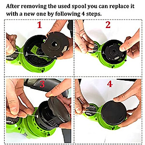 QUASION Weed Eater String for Hyper Tough HT-19-401-003-06 & HT-19-401-003-07,String Trimmer Line 0.065" 16 Feet,20V Max Weed Eater Spool Replacement,6 Pack