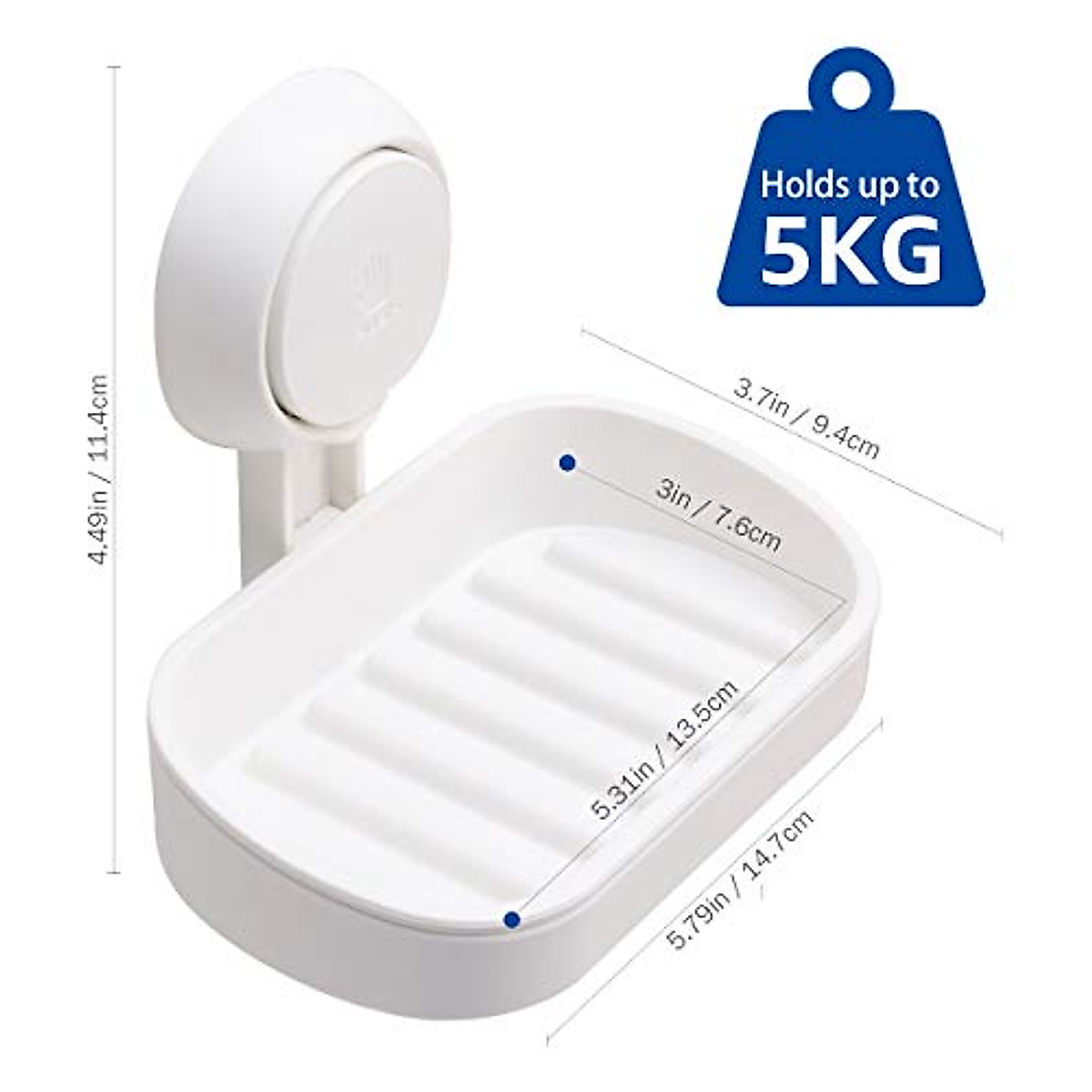 SWAMTIK Corner Shower Caddy with Soap Dish Suction Cup Shower Shelf for Shower Wall Corner Caddy No Drilling Shower Soap Holder for Bathroom Bathtub - White