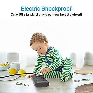 ESHLDTY USB Outdoor Power Strip, 6 FT Waterproof Extension Cord with 6 Outlets and 3 USB Ports, Wall Mountable for Outdoor and Indoor B3-1-6FT-BLK Black 9.06" L x 4.72" W x 1.38" H