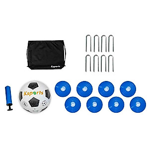 Ksports Soccer Goal Set for Kids Portable Training Equipment with Net, Balls, and Bag for Outdoor Backyard Football, 4 x 3 Feet, Blue