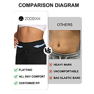 ZOOSIXX Soft Black Pajama Pants for Women, Wide Leg Comfy Casual Lounge Yoga Capri Pants 22'' / 30''