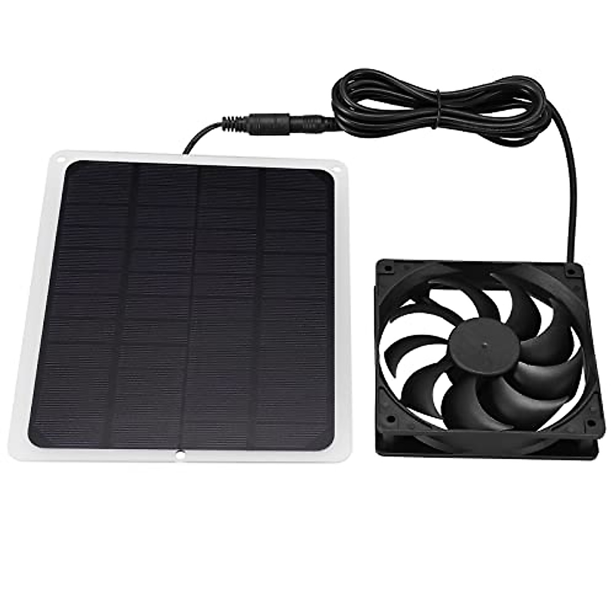 ZUZZEE 10W Solar Panel Exhaust Fan Kit, USB Portable Solar Powered Fan Outdoor IP65 Waterproof Fan for Chicken House Greenhouse Pet Houses Camping Cooling