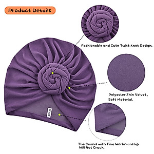 6 Pcs Head Wrap for Women Turban Hats Headband African Twist Knot Pre-Tied Headwraps for Female Beanie Caps