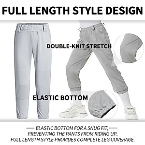 QBK Youth Toddler Baseball Pants Softball Pants Kids Tee Ball Pants for Boy Girl 2T-17Years（Grey 6T）