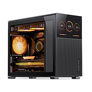 JONSBO D31 MESH SC Black Micro ATX PC Case with Screen, M-ATX/ITX Motherboard/Support RTX 4090(335-400mm) GPU 360/280AIO,Power ATX/SFX: 100mm-220mm Multiple Tool-Free Design Computer case