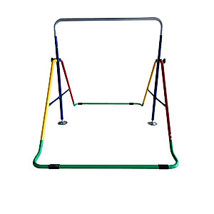 Kids Jungle Gymnastics Expandable Junior 4 in 1 Training Monkey Horizontal Bars Climbing Tower Child playset Training Pull Up Gym with Swing, Trapeze Ring and Basketball Stand with 3 Balls Set.