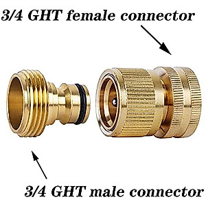 SHOWNEW Garden Hose Quick Connector Male Hose End Adapters Solid Brass 3/4 inch GHT Thread Water Hose Fitting Repair Replacement, Male Only, Pack of 8