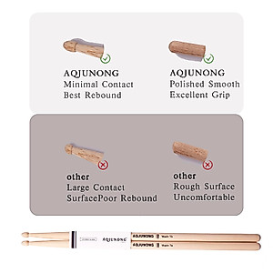 AQJUNONG Drum Sticks，7A Drumsticks, 12 Pairs Classic Maple Wood Tip Drum Sticks for Kids and Adults, Professional Musical Instrument Percussion Accessories