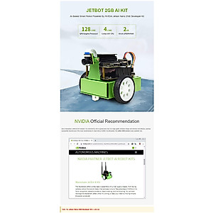 Coolwell Waveshare JetBot 2GB AI Kit AI Based Smart by Jetson Nano 2GB Developer Kit(not Include) Accessory Pack Comes with ROS Nodes Code