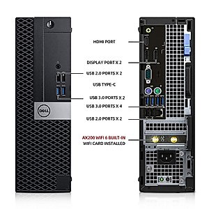 Dell OptiPlex 5050 Desktop Computers PC i7-7700 3.6GHz, 32GB Ram 1TB M.2 NVMe SSD+2TB HDD, AX200 Built-in WiFi 6, Bluetooth 5.2 HDMI, Dual Monitor Support, RBG Speaker, Refurbished Computer(Renewed)