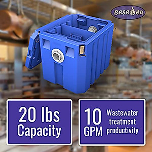 Commercial Grease Interceptor Trap 20 lb - Plastic Grease Trap Under Sink for Restaurant Cafe - Under Sink Grease Trap 10 GPM - Waste Water Oil-water Separator for Restaurant - Grease Trap plastic