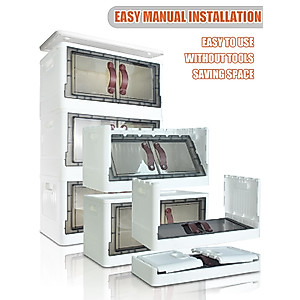 TAOCIGOU 3Pack Storage Bins with Lids And Wheels - Collapsible Stackable Storage Cabinet Box Open Front Closet Organizers and Storage Bins Cloth Plastic Storage Cabinet