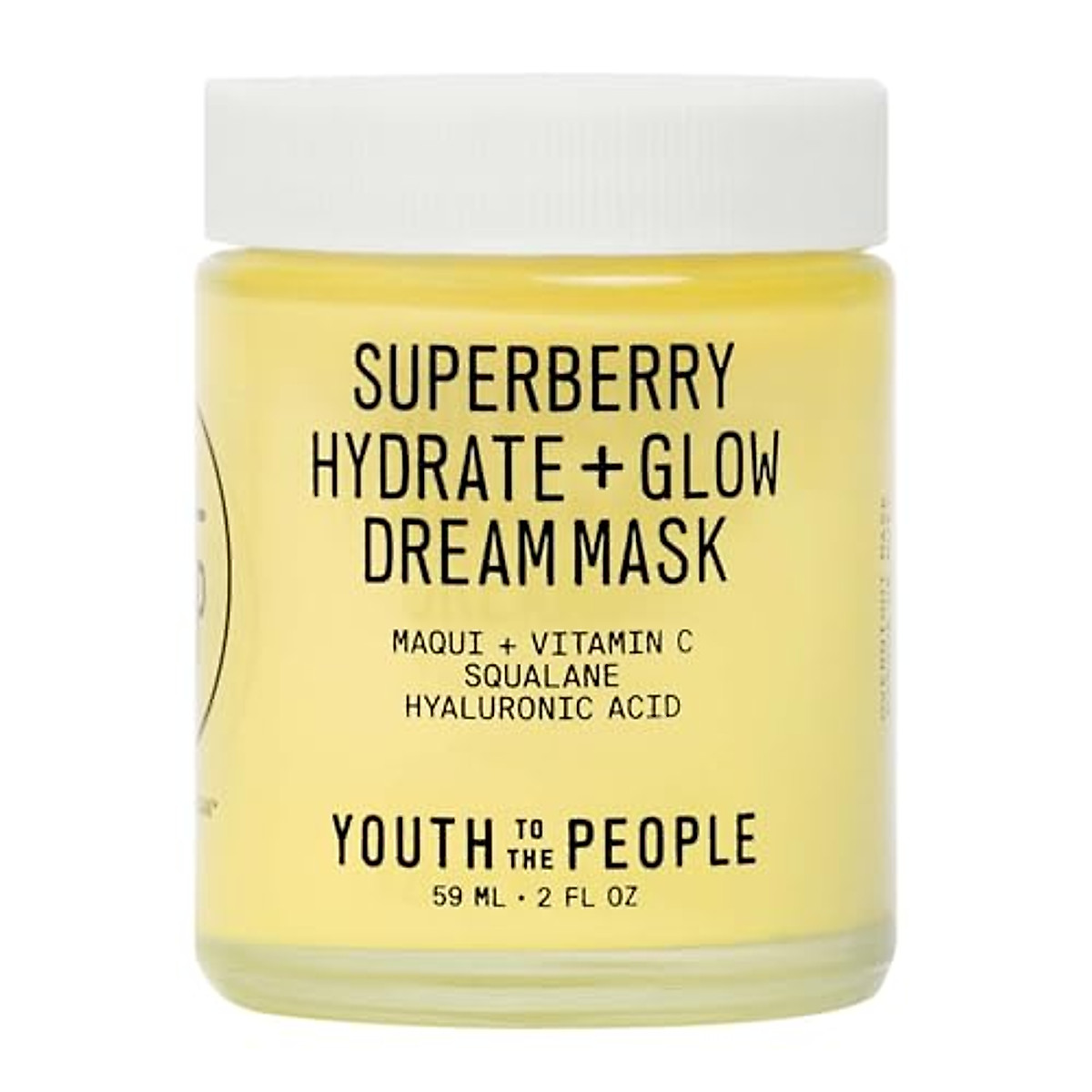 Youth To The People Superberry Glow Dream Mask - Brightening Overnight Face Mask + Hyaluronic Acid Night Moisturizer with Vitamin C & Squalane Oil for Even Skin Tone - Clean, Vegan Skincare (2oz)