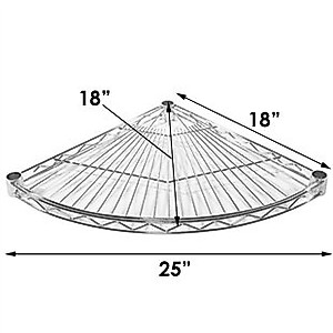 Shelving Inc. 18" Radius Corner Wire Shelving with 4 Tier Shelves - 84" h, Weight Capacity 800lbs Per Shelf