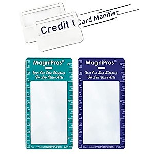 MAGDEPO 3X Magnifier Bookmark Ruler for Reading, Credit Card Size Magnifier, Credit Card Holder Card Protector with Magnifying Fresnel Lens