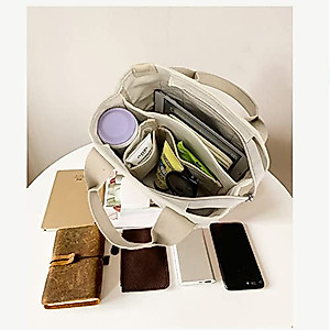 Canvas Tote Bag Crossbody Bag for woman 2 In 1 Large Capacity Multi-Pocket Handbag (pink)