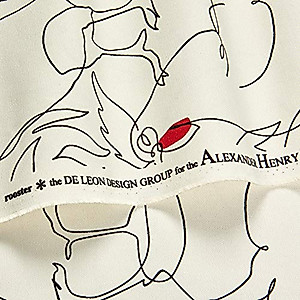 Alexander Henry Rooster Heavy Oxford Black, Fabric by the Yard