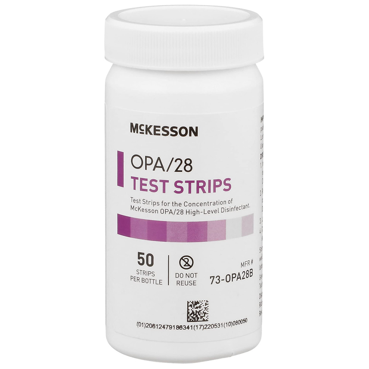 McKesson OPA/28 Test Strips for Concentration Indicator, Single Use, 50 Count, 2 Packs, 100 Total