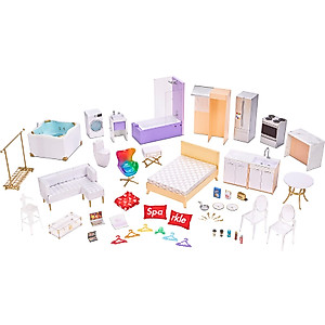 Rainbow High House – 3-Story Wood Doll House (4-Ft Tall & 3-Ft Wide), Fully Furnished Fashion Dollhouse, Working Hot Tub, Shower, Elevator, 50+ Accessories, Gift Toy for Kids Ages 6 7 8+ to 12 Years