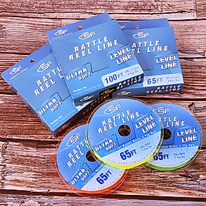 SF Rattle Reel Line for Ice Fishing Rattle Reels Tip-Up 100FT 35LB Sink Fluo Yellow