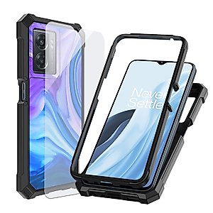Ailiber Case for One Plus Nord N300 5G, Oppo A77 5G Case with Screen Protector, Dual Layer Structure Protection, Shockproof Corner TPU Bumper, Military Grade Phone Cover for 1 Plus N300 5G-Blue Purple