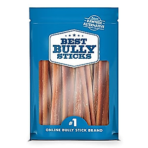 Best Bully Sticks 4 Inch All-Natural Bully Sticks for Dogs - 4” Fully Digestible, 100% Grass-Fed Beef, Grain and Rawhide Free | 8 oz