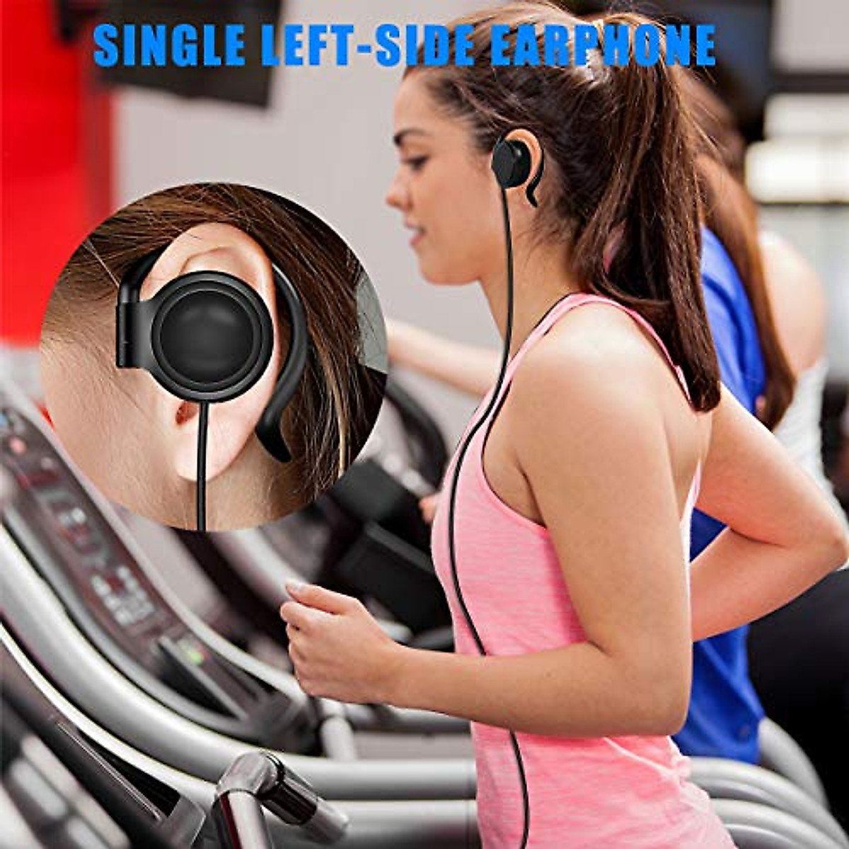 EXMAX 3.5mm Single Side Earphone Earbud One Ear Headphone for EXD-101 ATG-100T ELGT-470 Wireless Tour Guide System Receiver Touring Groups Radio Podcast Laptop MP3/4 Tablet PC Skype YouTube (Left)