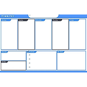 Peel and Stick Whiteboard Calendar, Large Weekly Organizer, 24 x 36 in - Stain Proof White Board Dry Erase Surface, and Reusable Adhesive Backing
