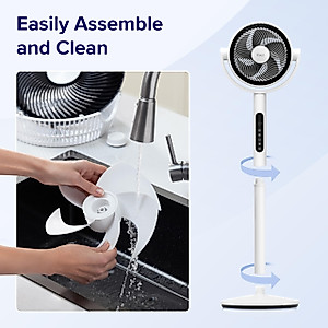 Levoit Standing Fan for Bedroom, 82ft CirculAir 120°Oscillating Fan, 20dB, 908CFM Ultra-High Airflow Floor Fan, DC Motor, 9 Speeds, 4 Modes, Remote Control, Sensor, 9H Timer, Pedestal & Tabletop