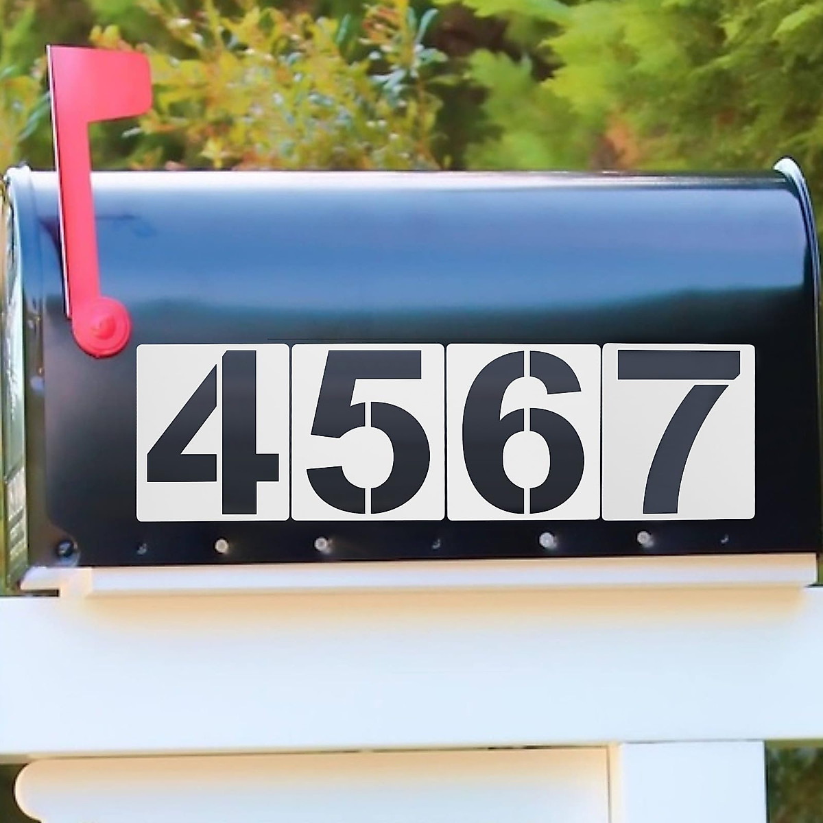 SHUESS 40 PCS 6 Inch Plastic Number Stencils Set, 0-9 Address Number Stencil Templates, Reusable Digital Painting Number Templates for Cake Stencil Number Painting Stencils Templates(with Tape）