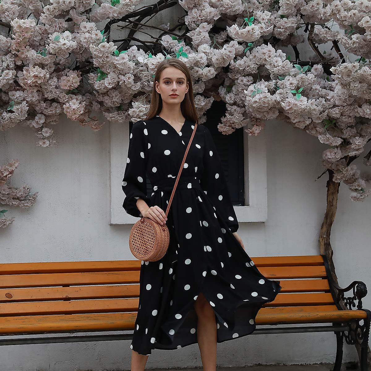 Rattan Bags for Women - Handmade Wicker Woven Purse Handbag Circle Boho Bag Bali - Crossbody Heart