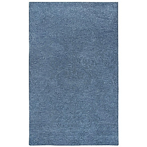 Rizzy Home | FA175B | Fifth Avenue Collection | Wool Area Rug | 8' x 10' | Blue/Gray/Rust/Blue Damask